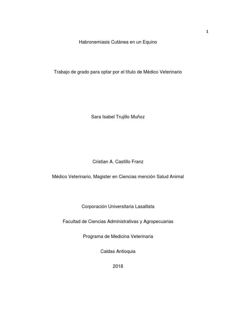 Habronemiasis Cutanea | PDF | Estómago | Mosca
