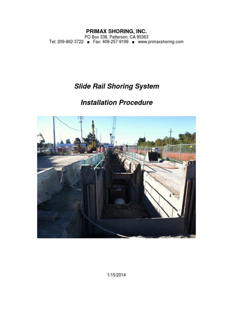 Slide Rail Shoring System Guide | PDF | Home & Garden