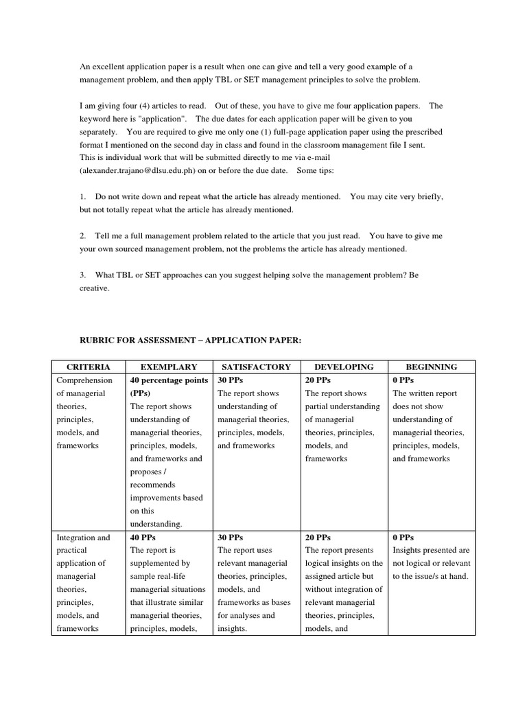 Application Paper Requirements | PDF | Theory | Academic Discipline ...