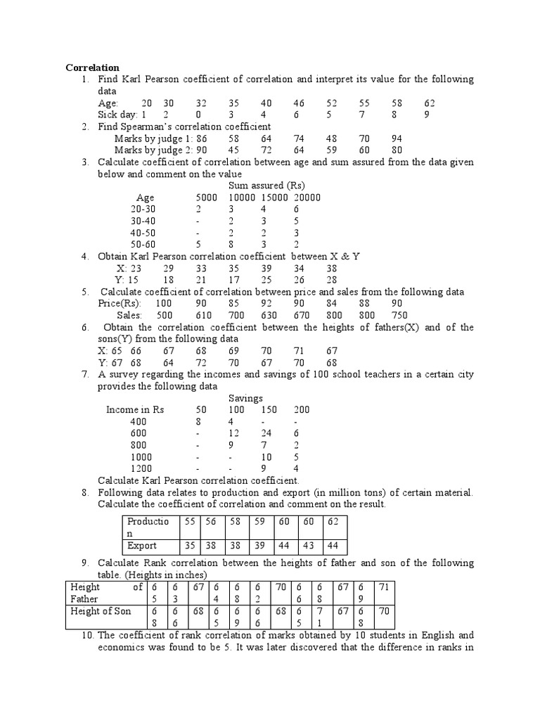 Problems | PDF | Correlation And Dependence | Regression Analysis