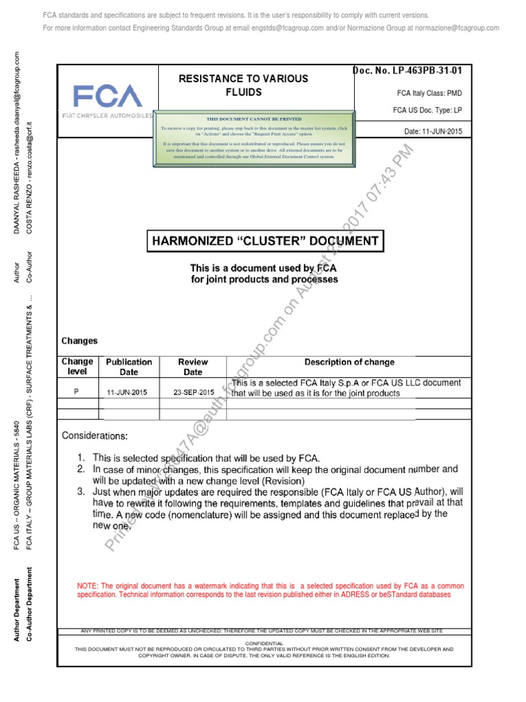 Harmonized Document: Fluids Resistance To Various | PDF | Sodium Hydroxide | Specification ...