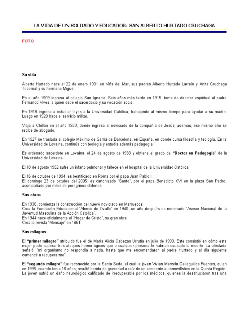 Vida padreHURTADO | PDF | Conflicto armado | Papa