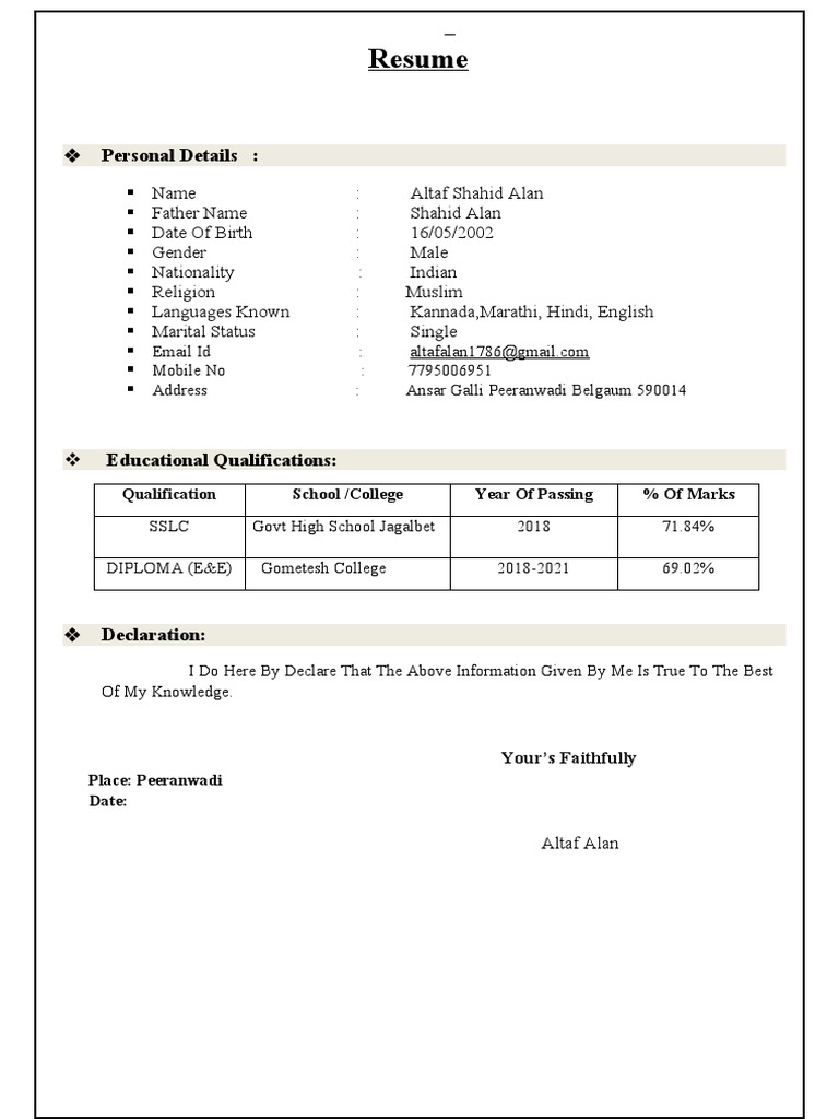 Altaf Resume | PDF