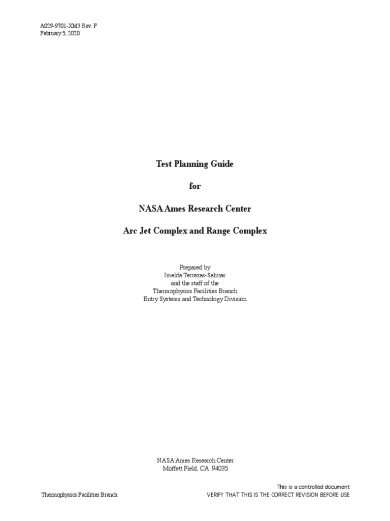 03 Nasa-Arc Test Planning Guide | PDF | Ames Research Center | Nature