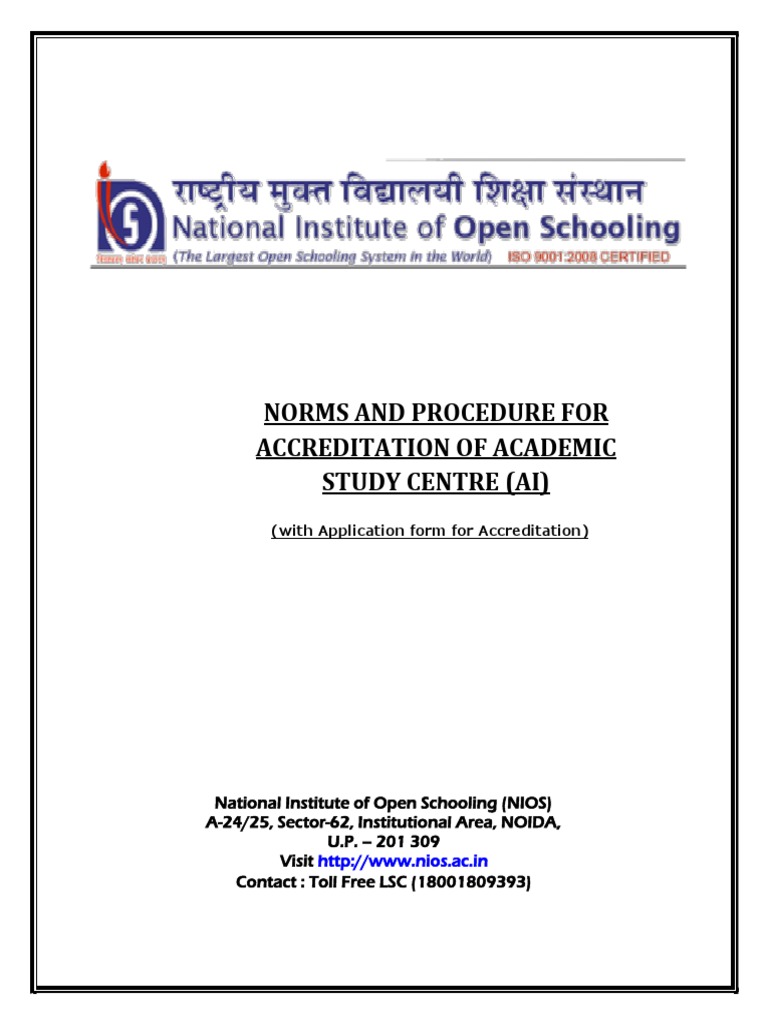 Norms and Procedure For Accreditation of Academic Study Centre (Ai ...