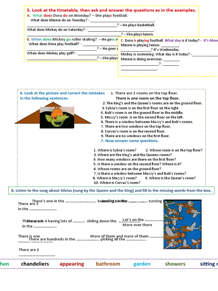 Look at The Timetable, Then Ask and Answer The Questions As in The ...