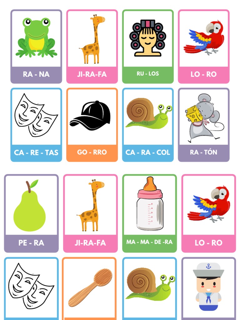 Tarjetas Fonema R y RR | PDF