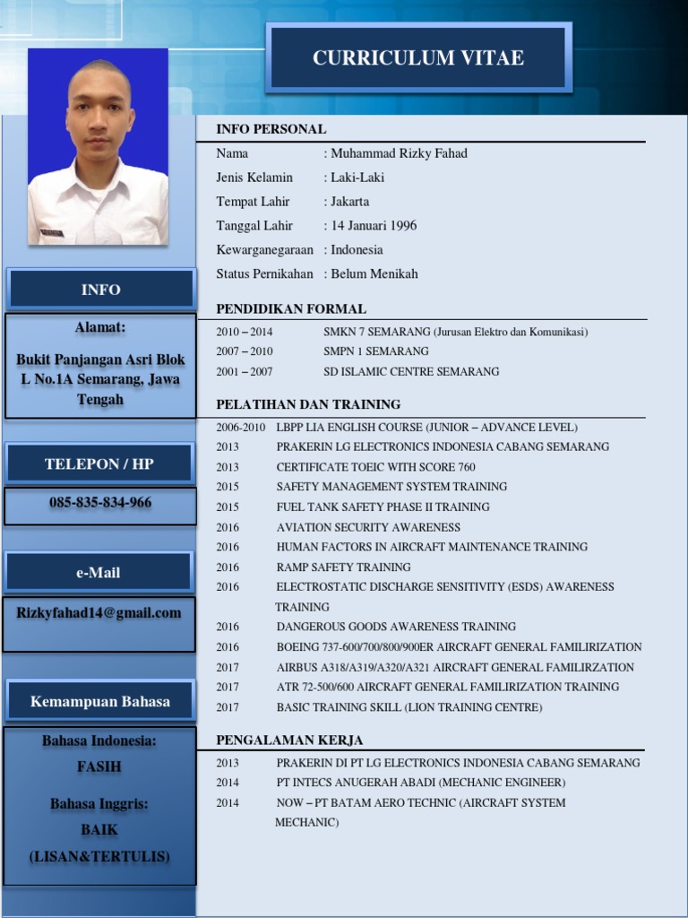 Curriculum Vitae Muhammad Rizky Fahad (2) - 2 | Download Free PDF | Airbus | Aviation
