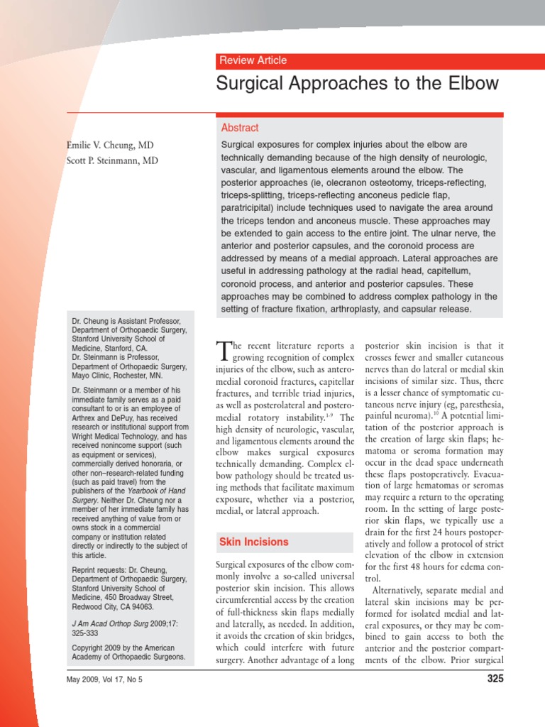 Aaos Elbow Surgical Approaches-1 | PDF | Elbow | Arm