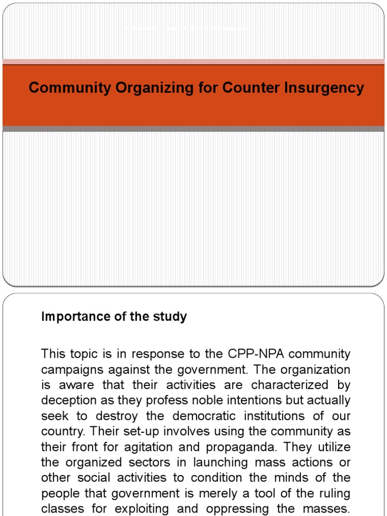 Community Organizing For Counter - Insurgency | PDF | Community ...