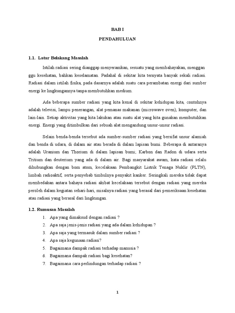 Memahami Radiasi: Jenis dan Dampaknya | PDF