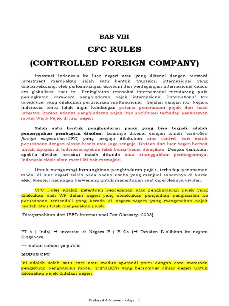 CFC RULES EXPLAINED | PDF