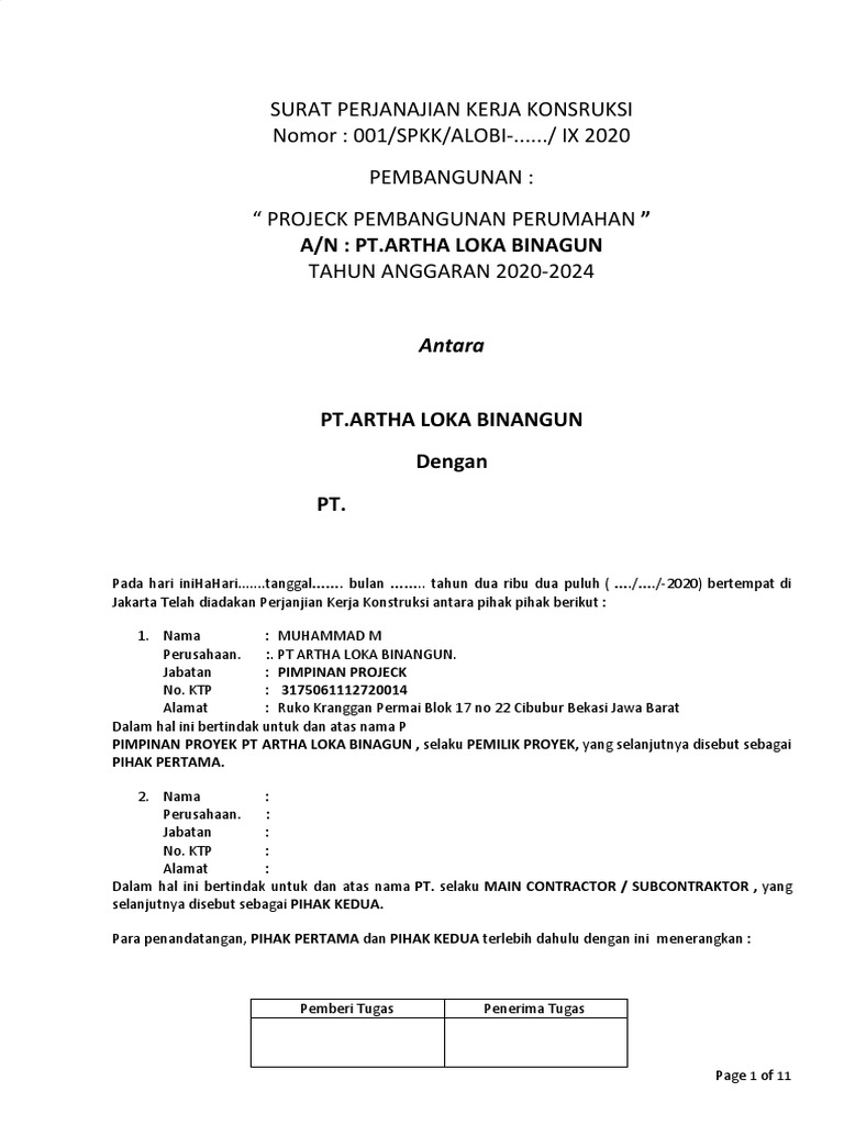 Contoh Draft Kontrak Mou PT BS | PDF | Teknologi & Rekayasa