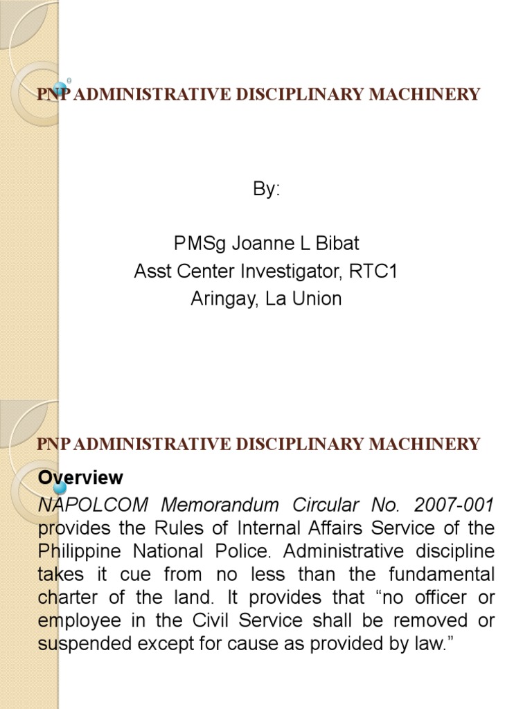PNP Administrative Disciplinary Framework | PDF | Police | Traffic Ticket
