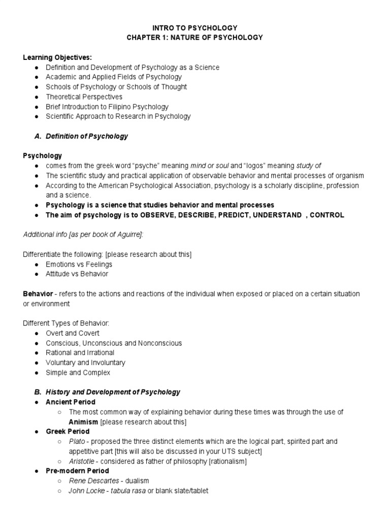 Lesson 1 Nature of Psychology | PDF | Psychology | Behaviorism