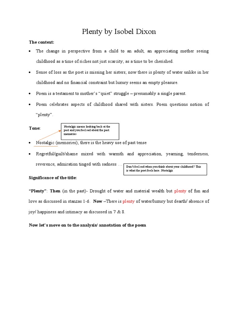 Plenty by Isobel Dixon | PDF