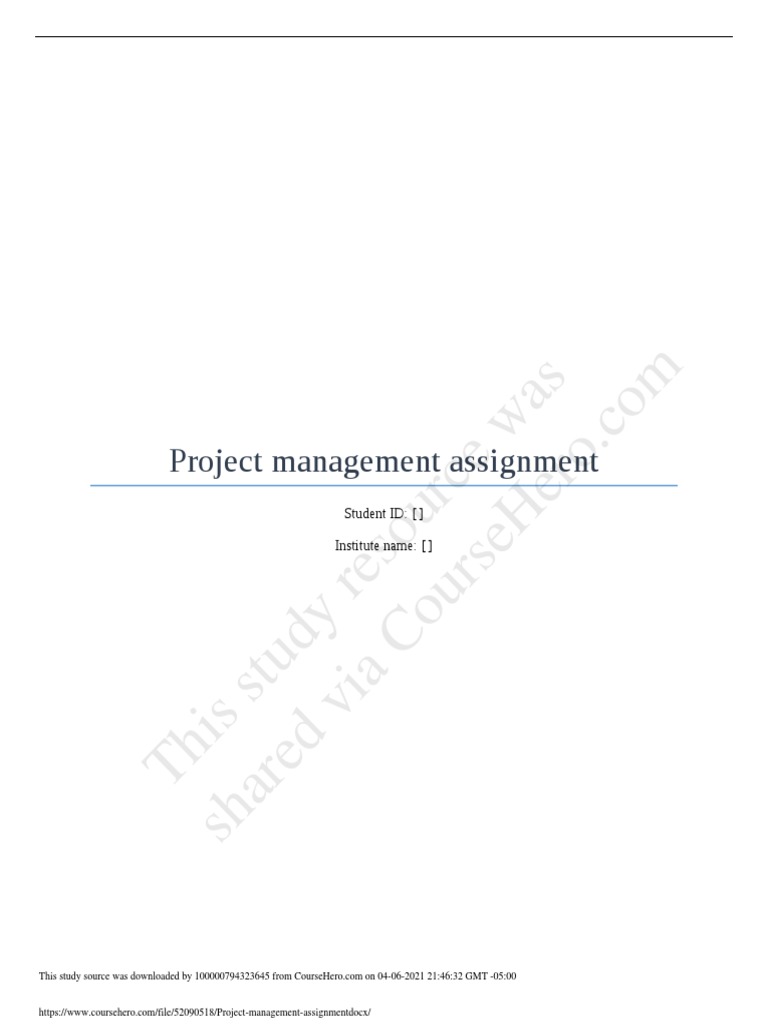Project Management Assignment | PDF | Computing | Business