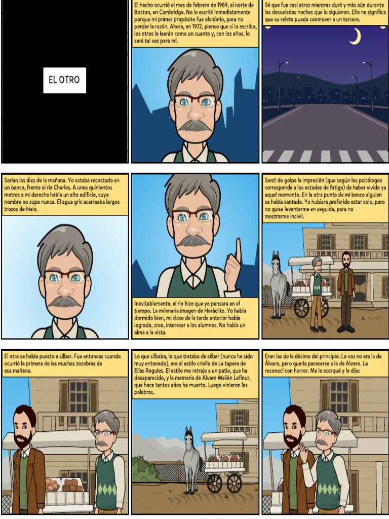 Historieta Del Cuento EL Otro - Jorge Luis Borges | PDF