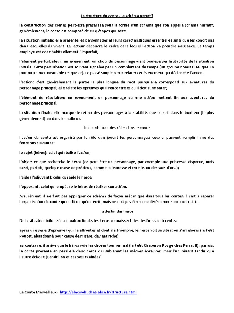 Structure et étapes du conte narratif | PDF | Contes de fées | Langues