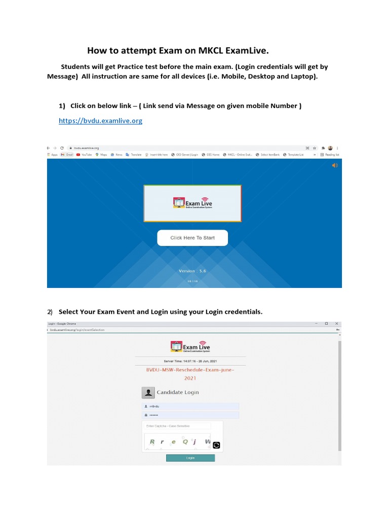 How To Attempt Exam On MKCL Examlive | PDF | Career & Growth | Computers