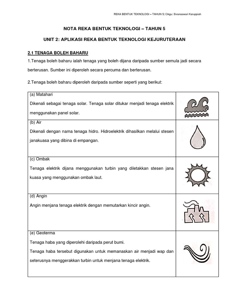 Nota RBT - Tahun 5 | PDF