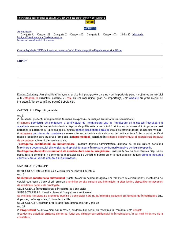 Codul Rutier 2 | PDF