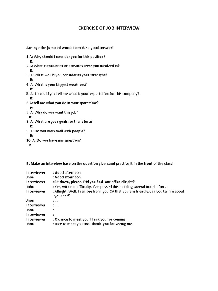 Job Interview Practice Guide | PDF