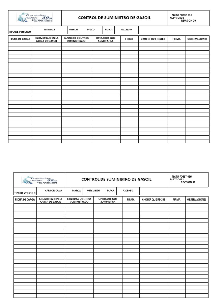 Control de Gasoil | PDF