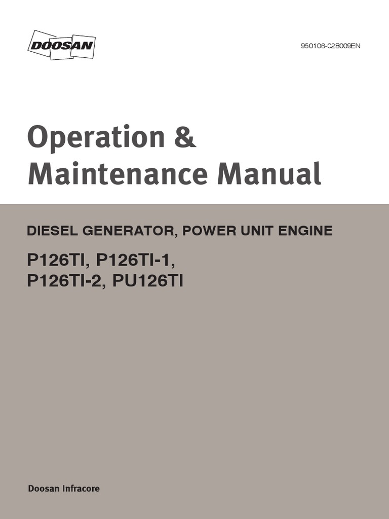 Manual Doosan P126TI DP126 PU126TI | PDF | Internal Combustion Engine ...