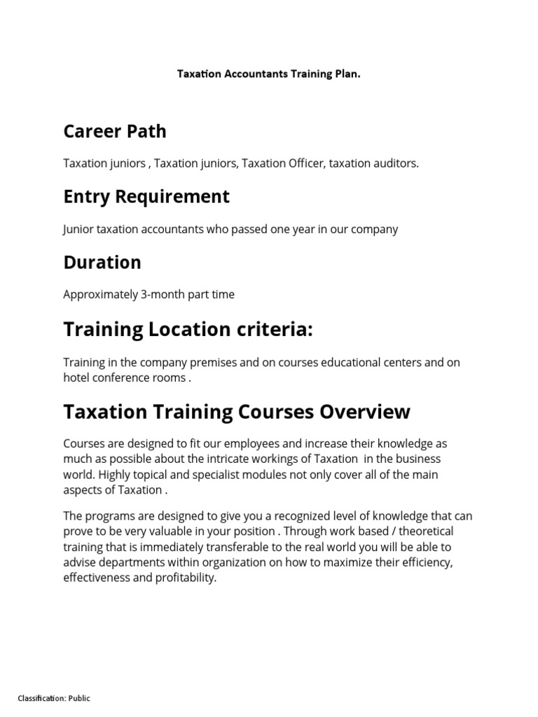 Comprehensive Taxation Training Program for Junior Accountants Seeking ...