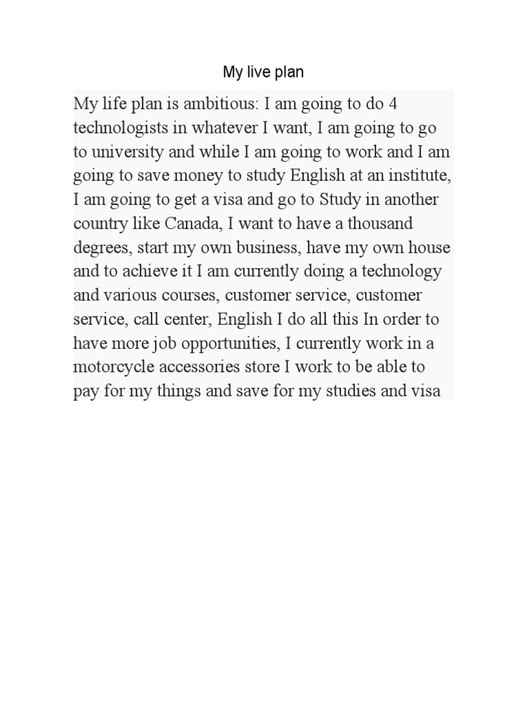 My Live Plan | PDF | Career & Growth | Law