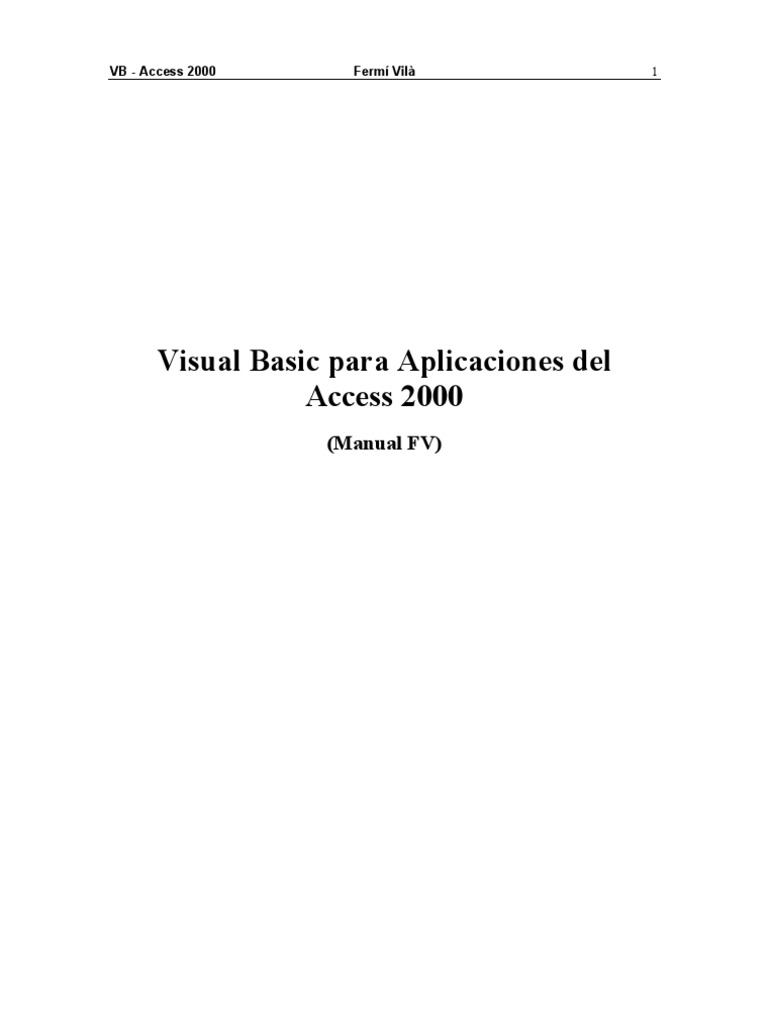 Access Visual Basic para Acces Bueno | PDF | Point and Click | Básico