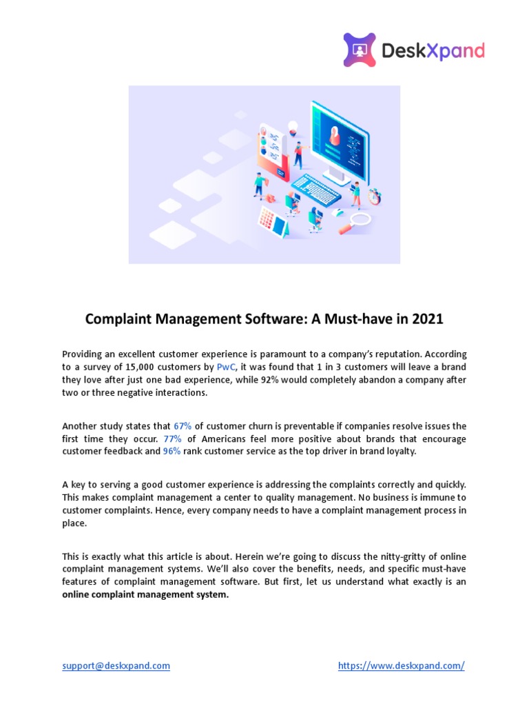 Complaint Management Software - A Must-Have in 2021 | PDF | Automation ...