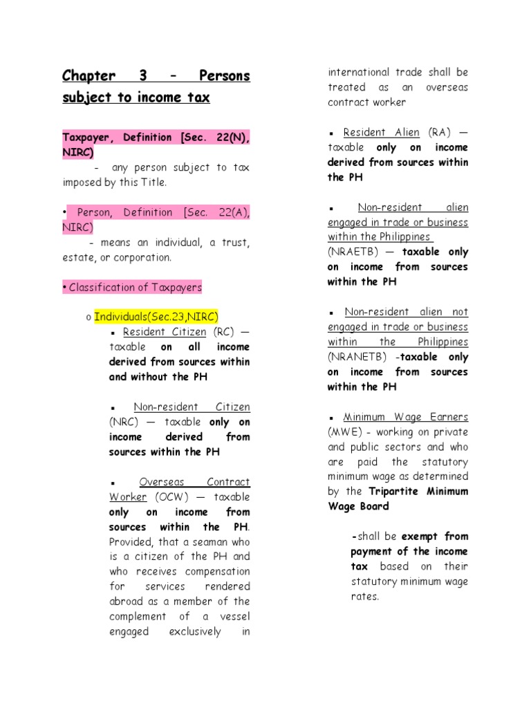 Tax Classification of Individuals and Entities | PDF | Partnership | Taxes