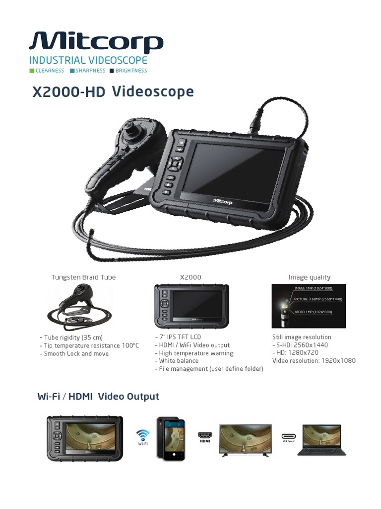 Mitcorp X2000 Videoscope Overview | PDF | Hdmi | Video