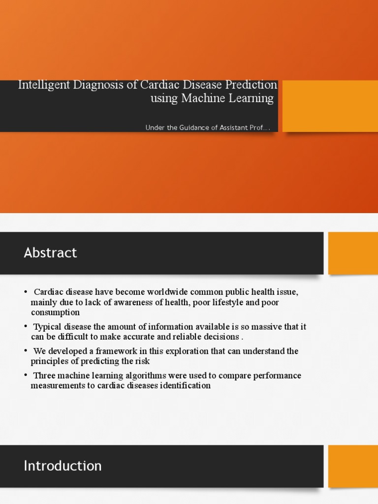 Machine Learning Models For The Intelligent Diagnosis Of Cardiac