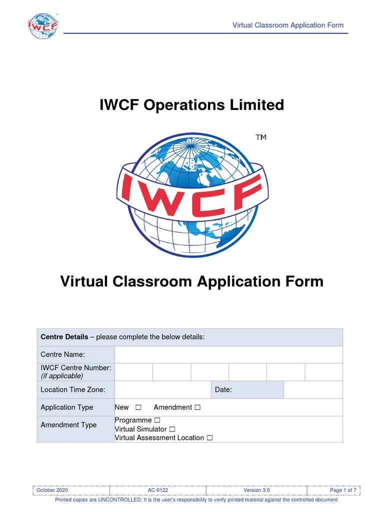 Virtual Classroom Application Form v2.0 | PDF | Distance Education ...