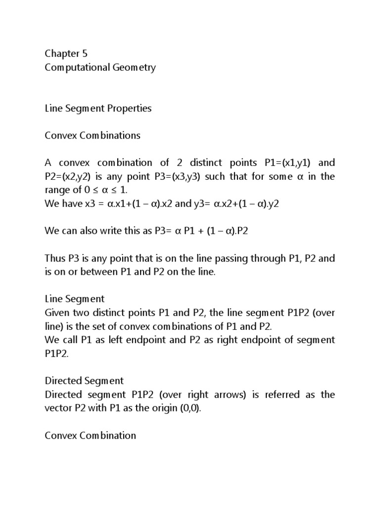 Line Segment Properties | PDF | Convex Set | Vertex (Geometry)
