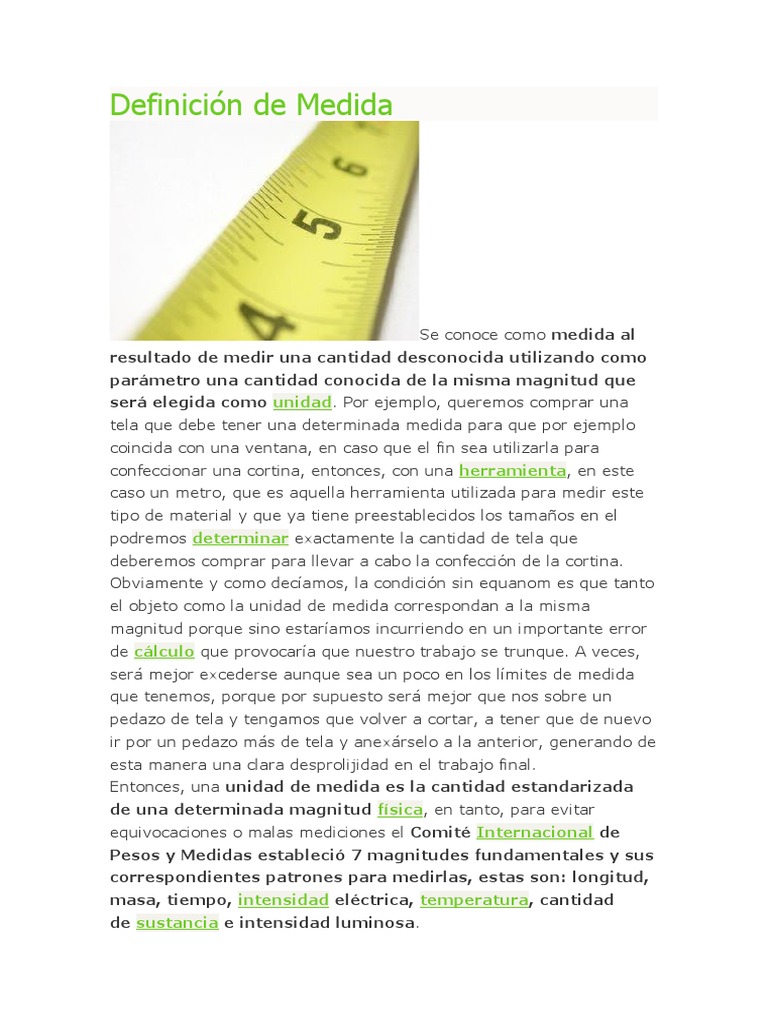 Definición de Medida | PDF