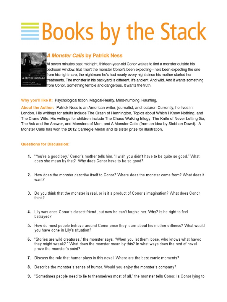 A Monster Calls by Patrick Ness: Why You'll Like It: About The Author | PDF