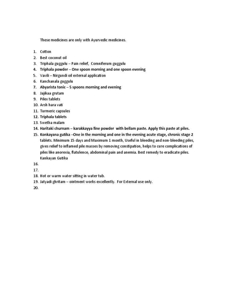 List of Medicines For Curing Piles Grade 2 | PDF