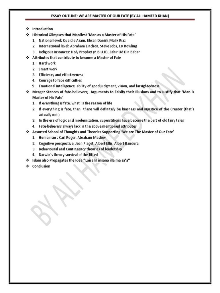 Taking Control of Destiny: An Analysis of the Attributes and Historical ...