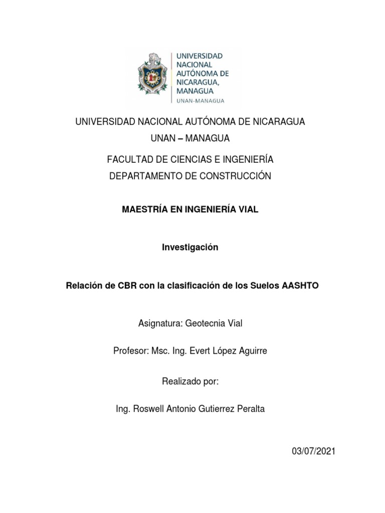 Relacion CBR-AASHTO | PDF | Naturaleza | Ciencias fisicas