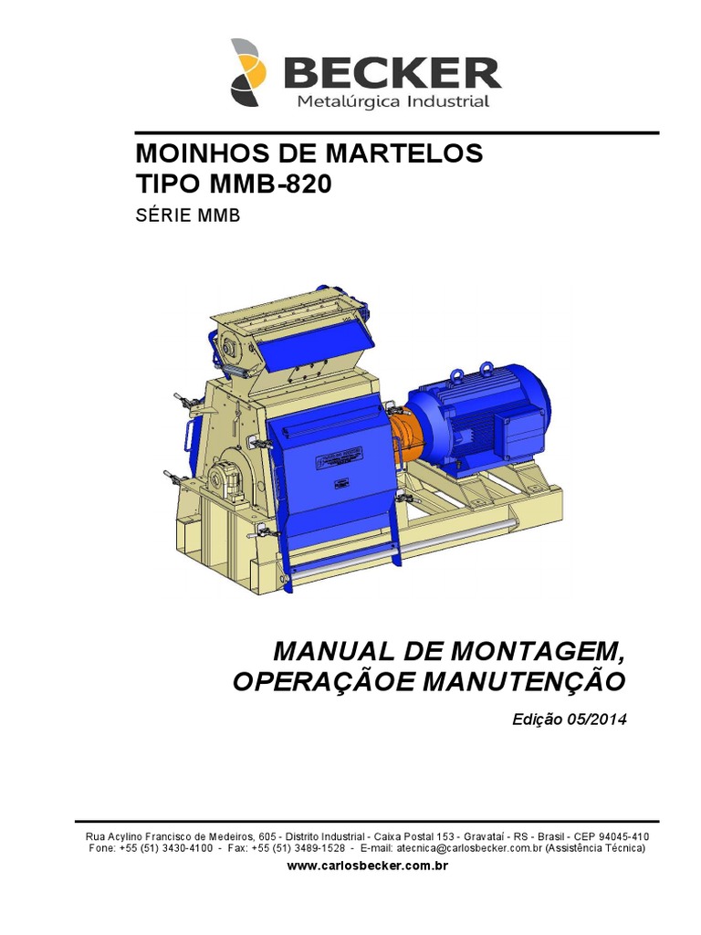 Manual Mmb-820 - Moinho de Martelos | PDF | Motores | Magnetismo