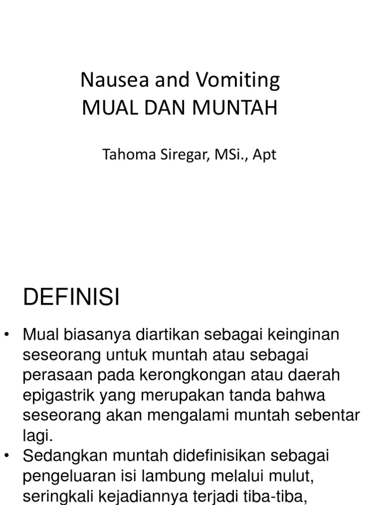 Definisi dan Etiologi Mual Muntah | PDF | Kesehatan Holistik