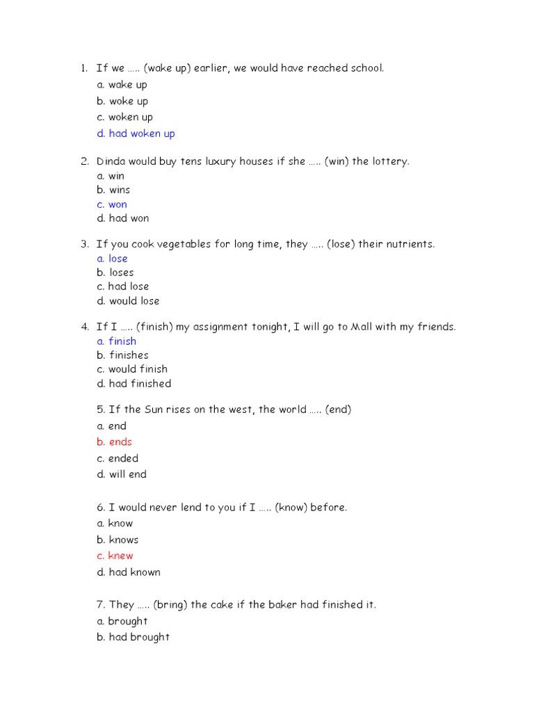 Conditional Sentences Practice Exercises | PDF | Language Arts & Discipline