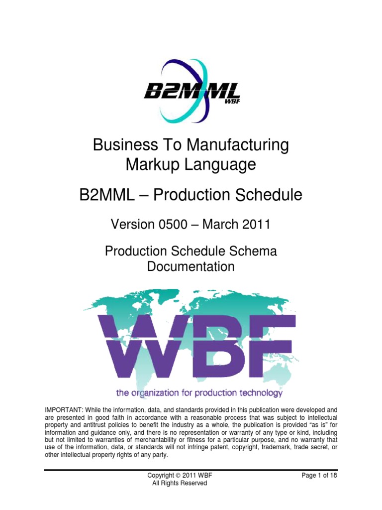 Business To Manufacturing Markup Language B2MML - Production Schedule ...