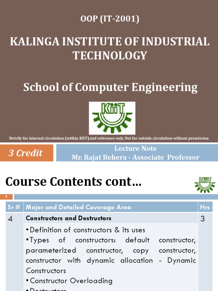 OOP - Constructors and Destructors | PDF | Constructor (Object Oriented ...