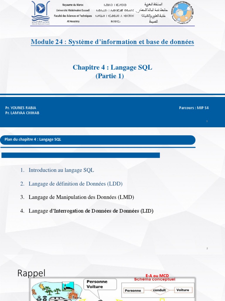Chapitre 4 (Partie 1) | PDF | SQL | Base de données relationnelle