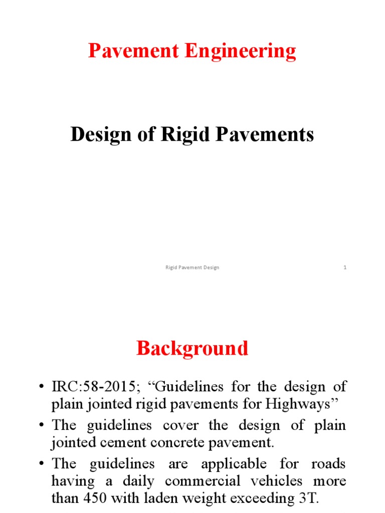 Rigid Pavement Design Guidelines IRC 58-2015 | PDF | Strength Of ...